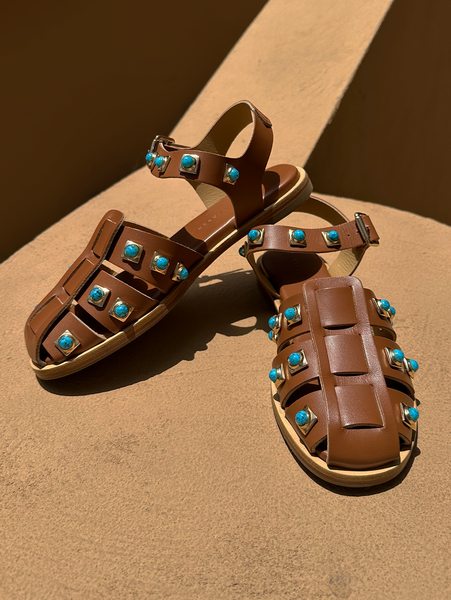 Sera Turquoise Stone Sandal – AMY Atelier